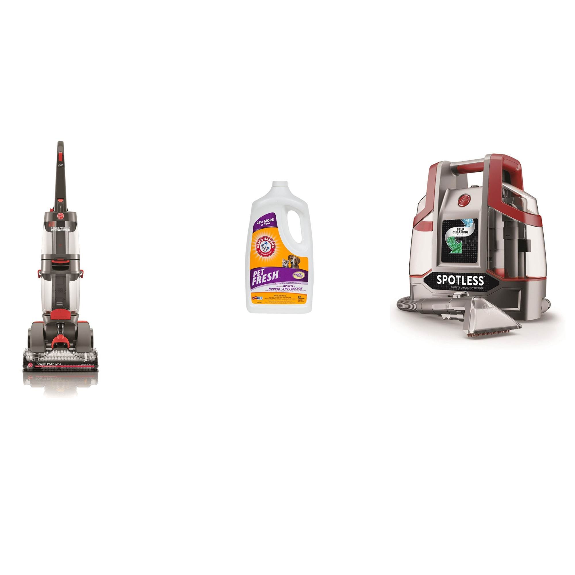 Hoover Dual Power Vac & Portable Carpet Cleaner & Arm & Hammer Pet Fre ...