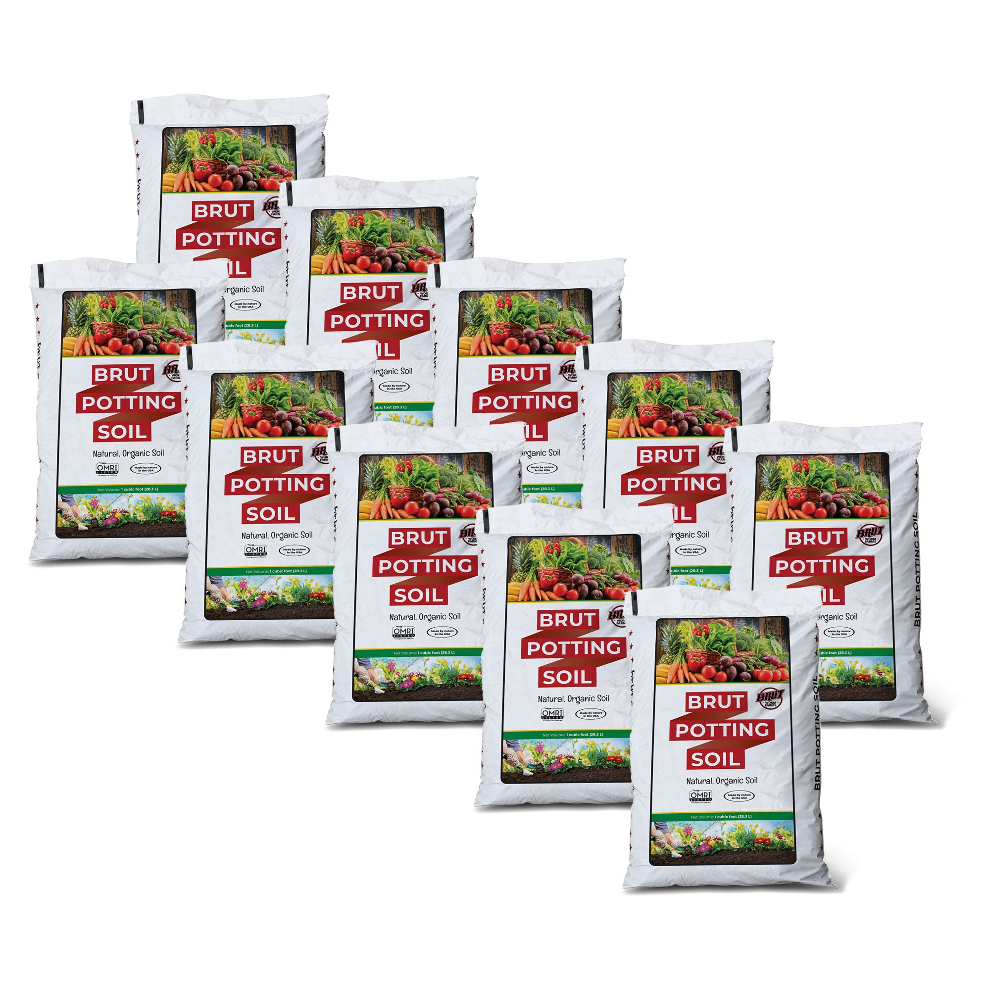 Brut Organic Potting Soil, 1 CF, Indoor and Outdoor Container Plants ...
