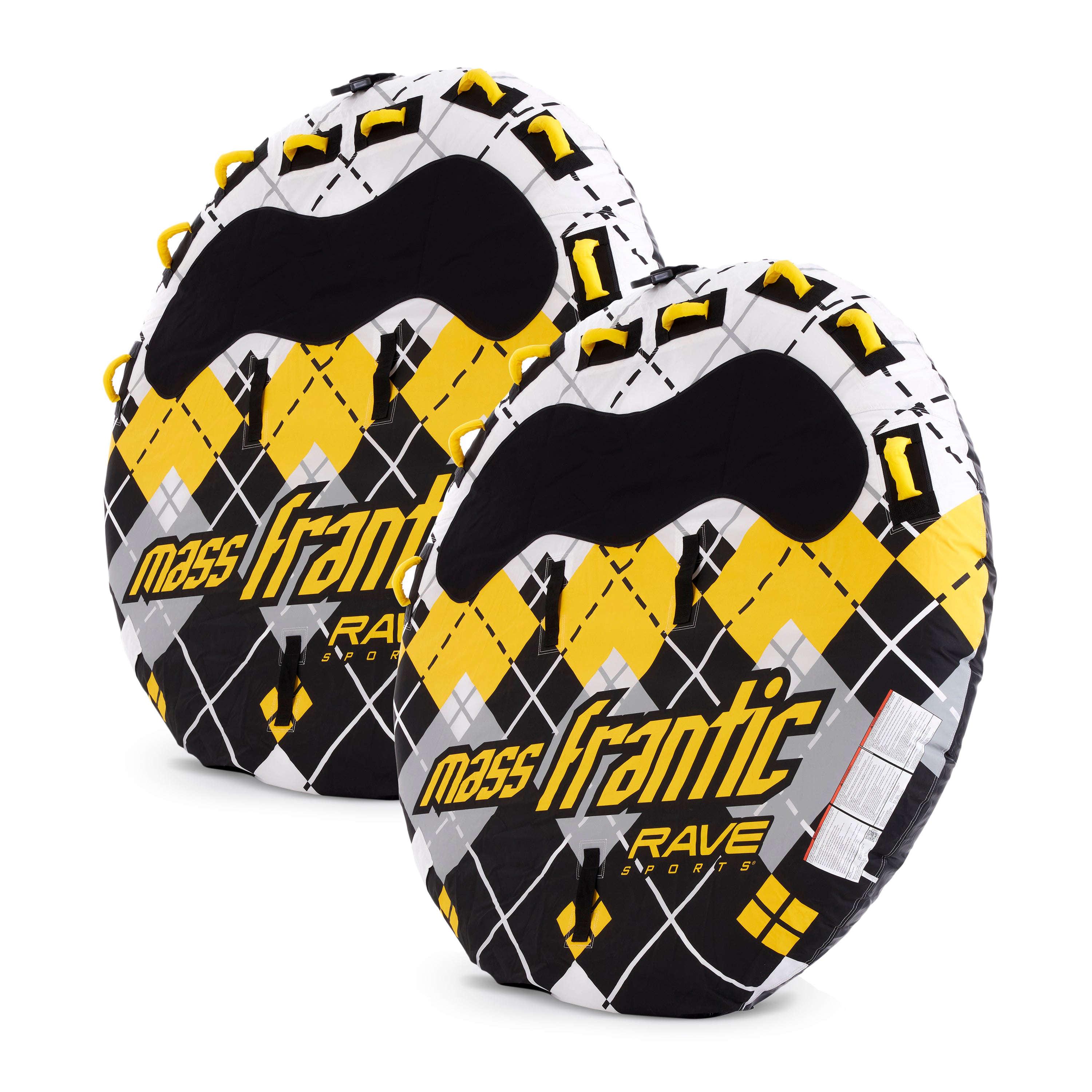 Rave Sports Mass Frantic 4 Rider Inflatable Float Towable Boat Tube (2 ...