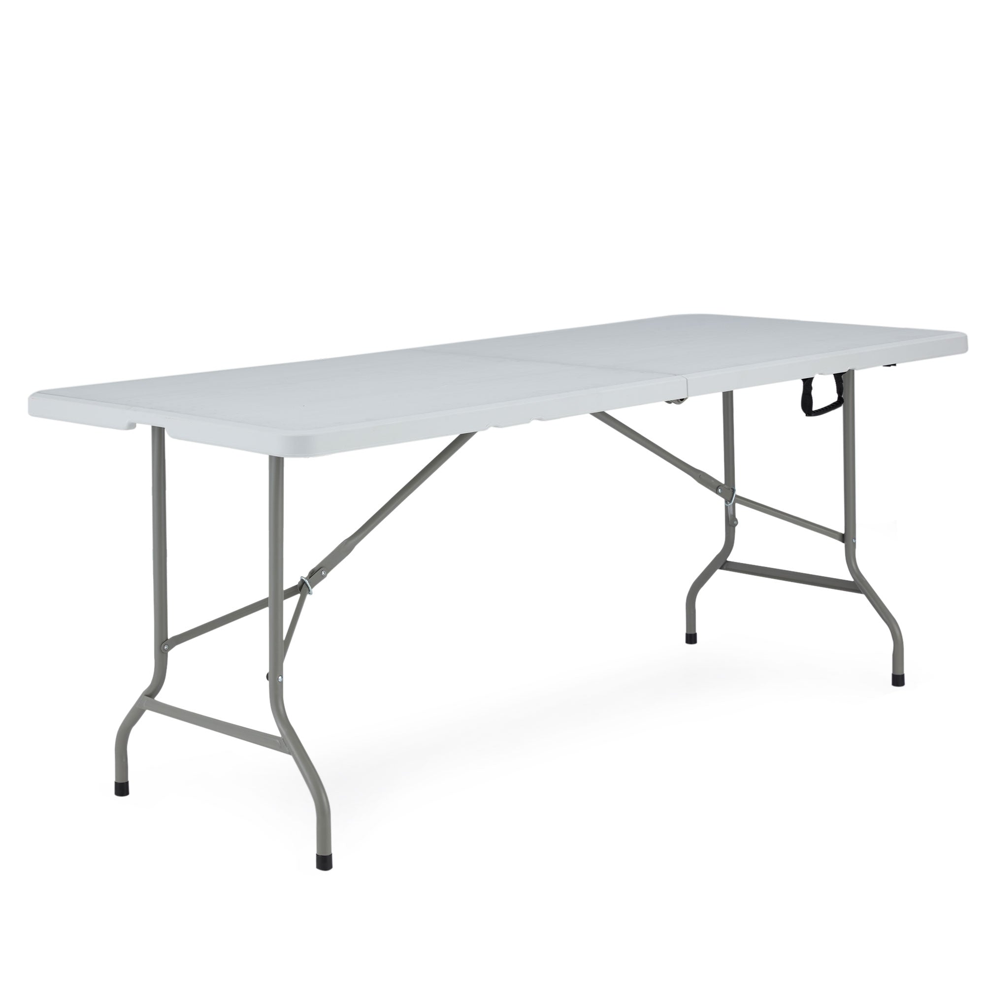 JOMEED 6 Foot Portable Plastic Folding Multipurpose Table, White (Open ...