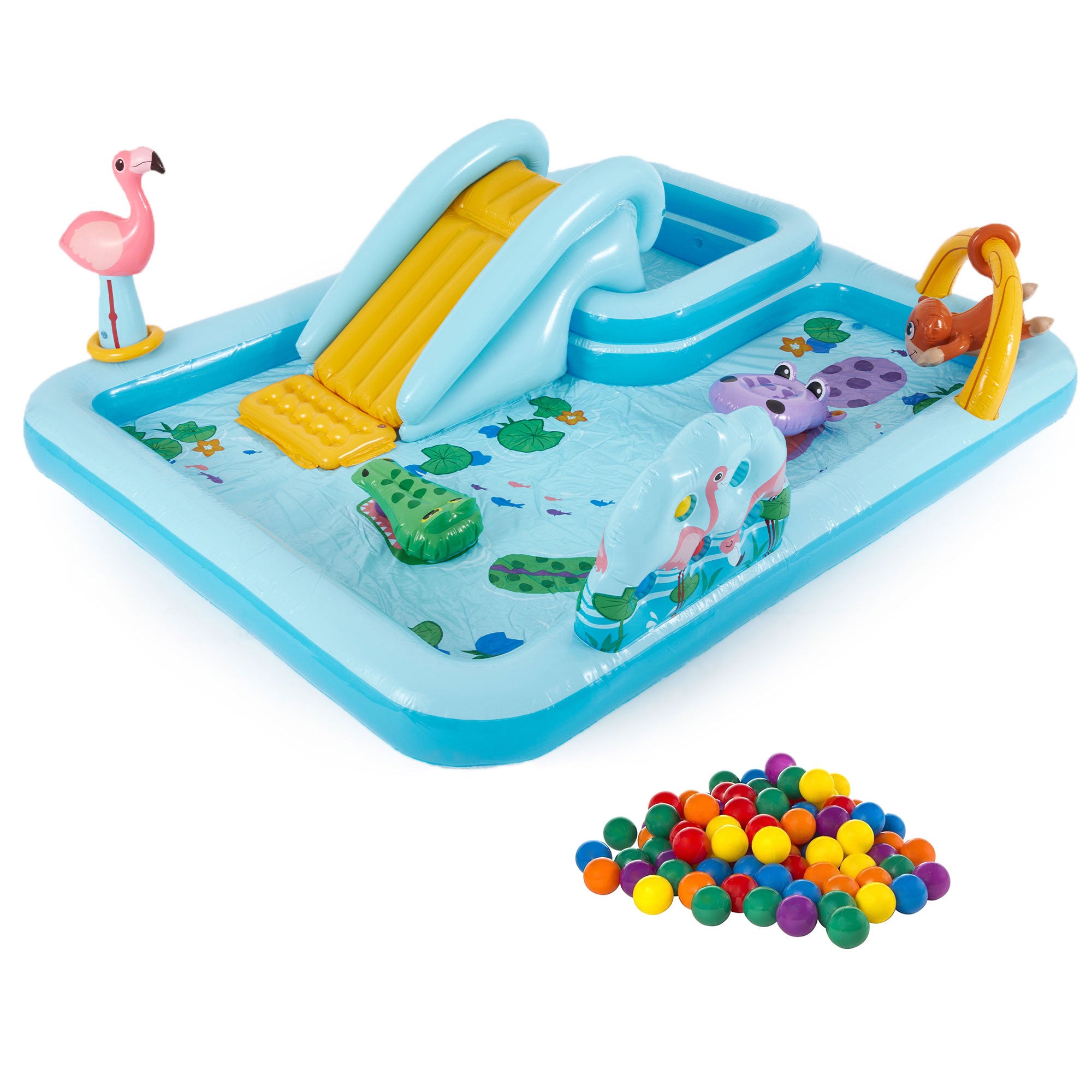 Intex Inflatable Jungle Adventure Play Center & Plastic Fun Ballz, 100 – VMInnovations