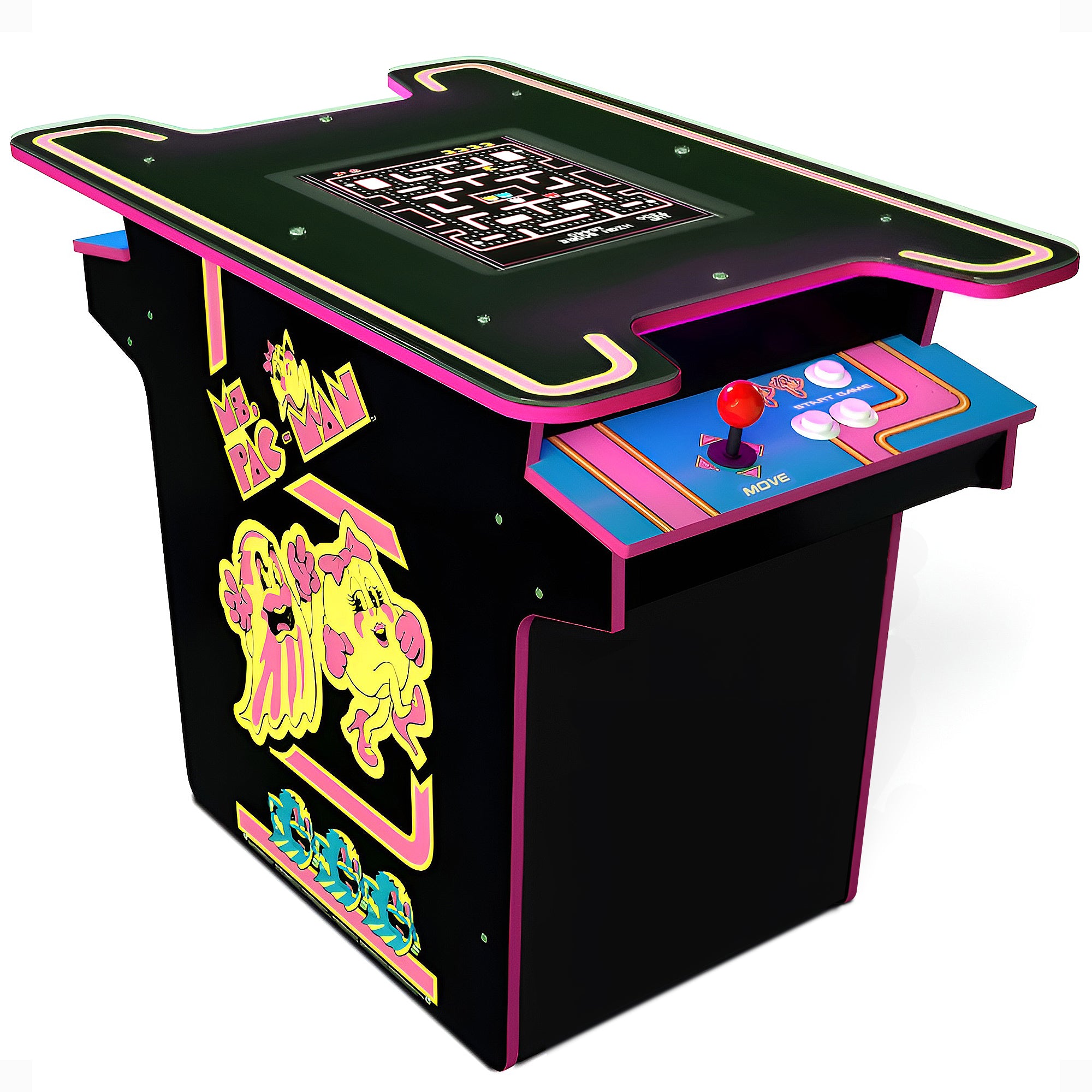 Arcade1UP Ms. PAC-MAN Head-to-Head 12 in 1 Arcade Table, Black Edition ...