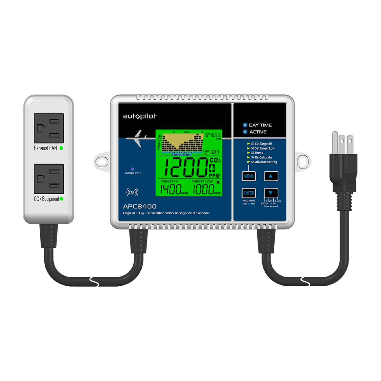 Autopilot Digital CO2 Level Controller w/Integrated Sensor & Power Cor ...