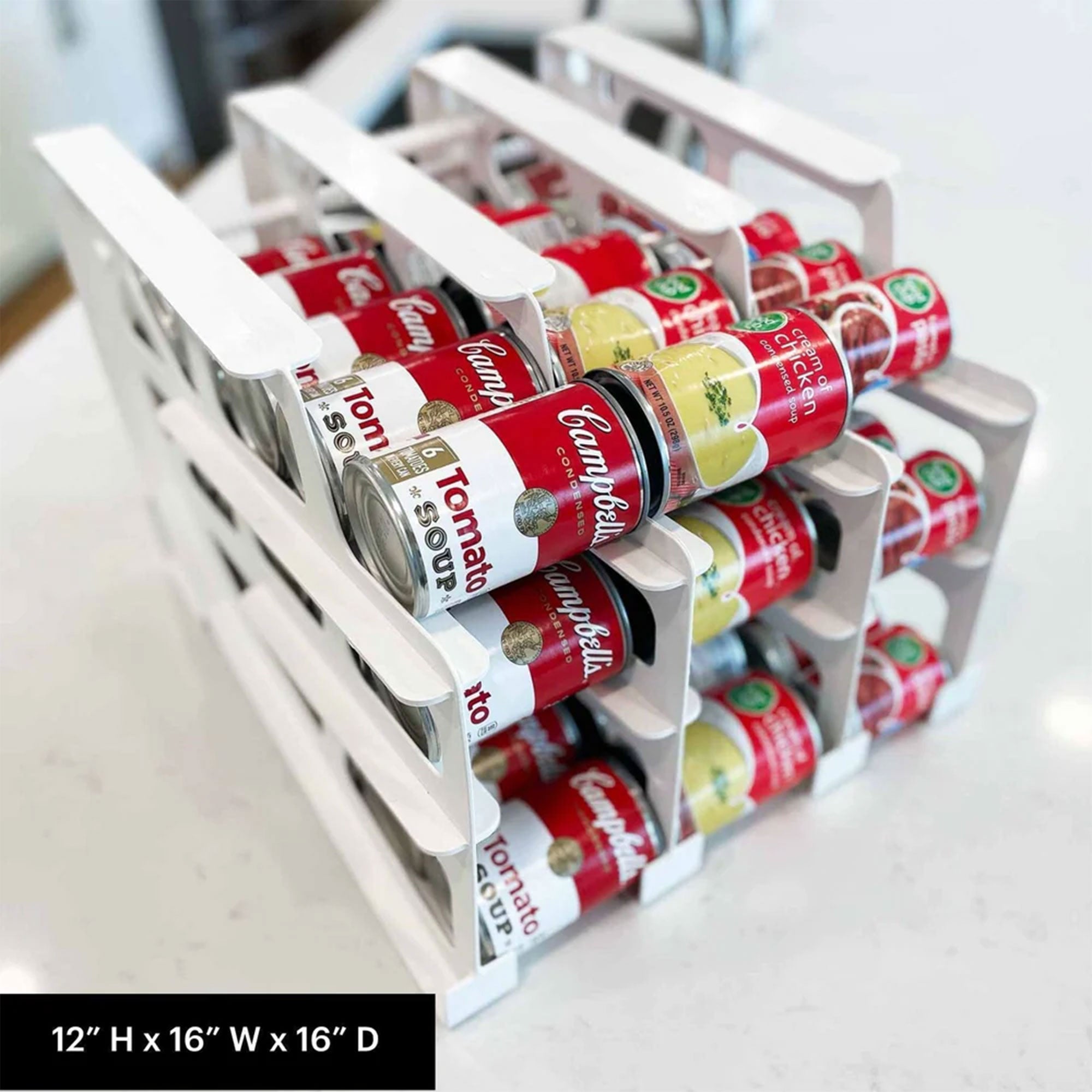 FIFO Countertop Can Tracker Hold Up To 54 Standard Can Sizes, White (4 ...