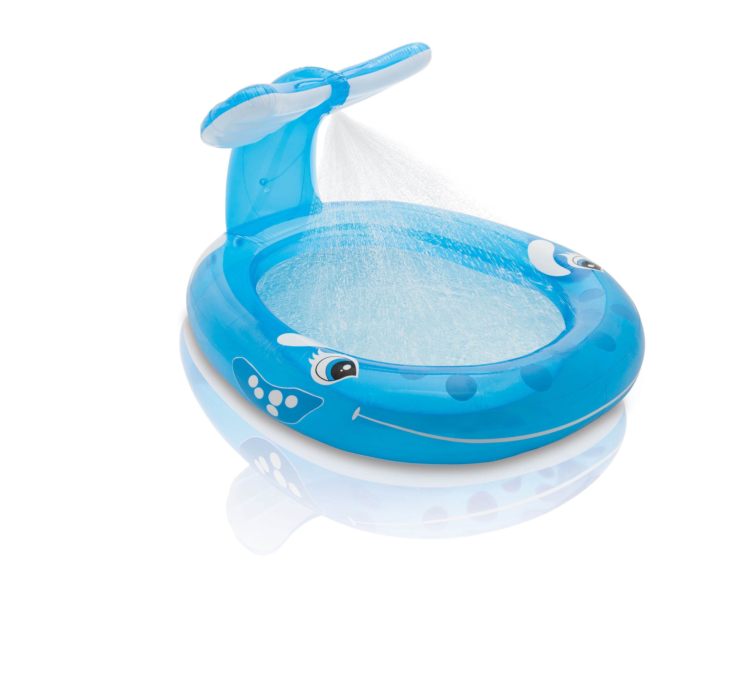 INTEX Inflatable Kids Spray Whale Swimming Spray Pool w/ Water Spout ...