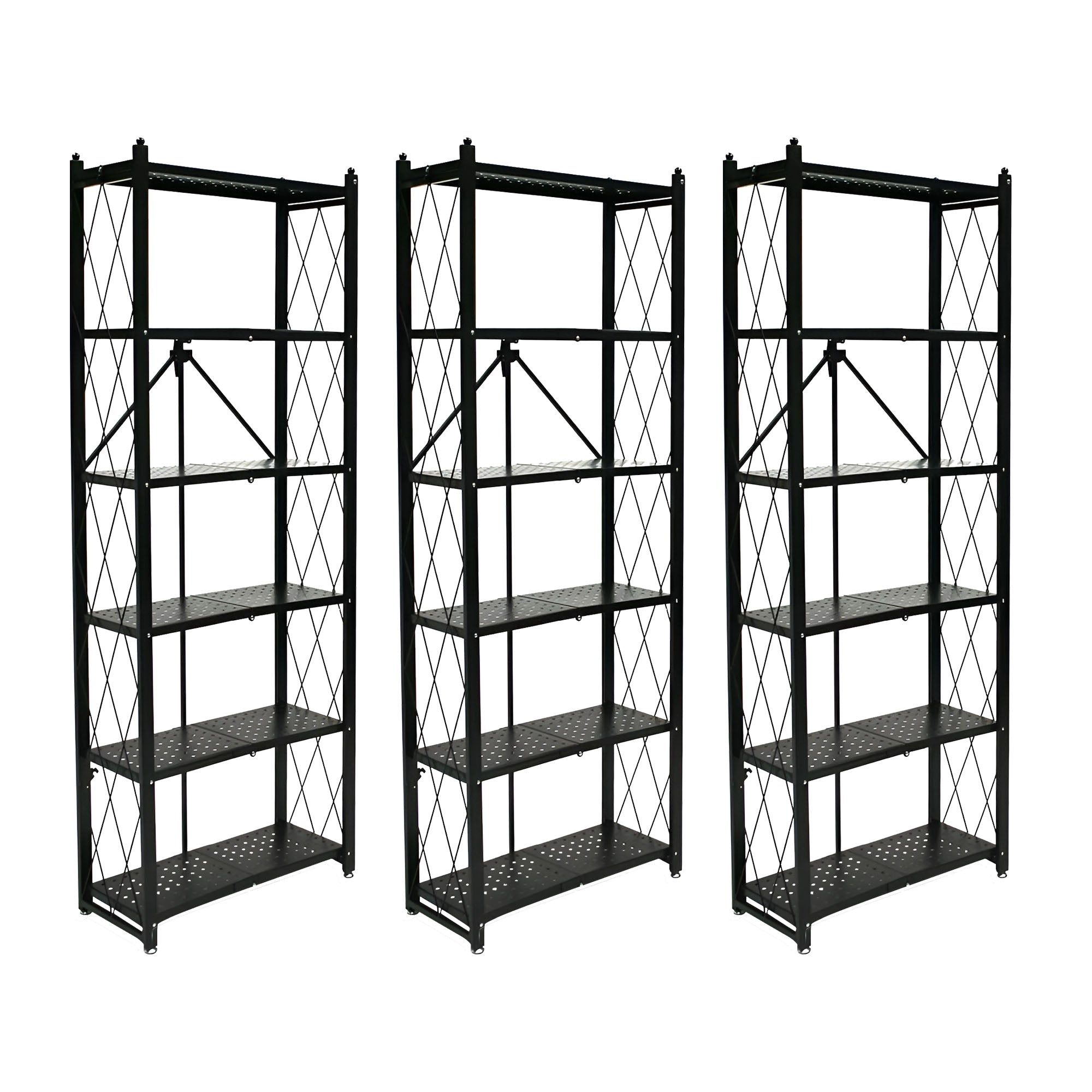 Origami 3 Pack 6 Shelf Bookcase Open Organizer Freestanding Rack Shelv ...